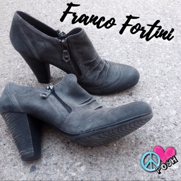 Franco Fortini | Shoes | Franco Fortini Gray High Heel Ankle Boots ...